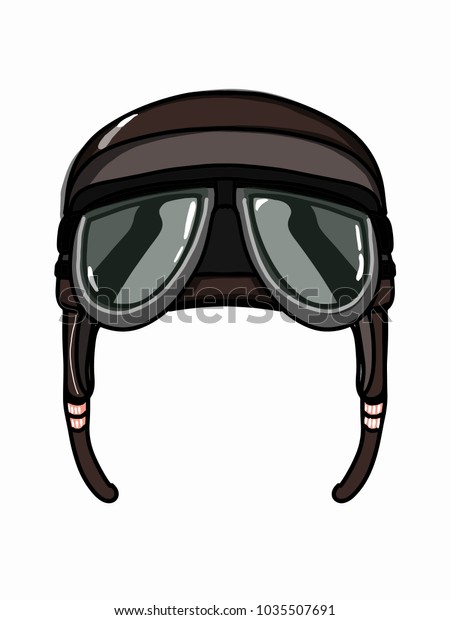 Cartoon Pilot Hat Illustration Stock Vector (Royalty Free) 1035507691