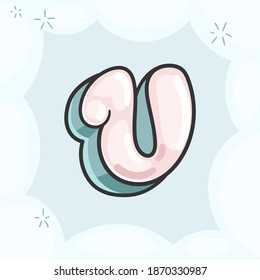 Cartoon Pink Bubble Letter U Vector Stock Vector (Royalty Free ...