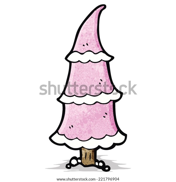 Cartoon Pink Christmas Tree Stock Vector (Royalty Free) 221796904 ...