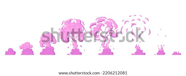 Cartoon Pink Dust Clouds Animation Smoke Stock Vector (Royalty Free ...
