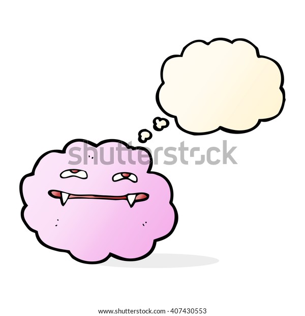 Cartoon Pink Fluffy Vampire Cloud Thought Stock Vector (Royalty Free ...