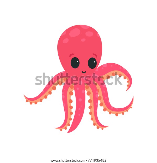 Cartoon Pink Octopus Big Shiny Eyes 库存矢量图（免版税）774935482 | Shutterstock