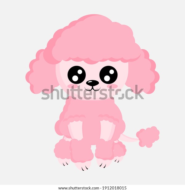 Cartoon Pink Poodle Vector Illustration Isolated: vetor stock (livre de ...