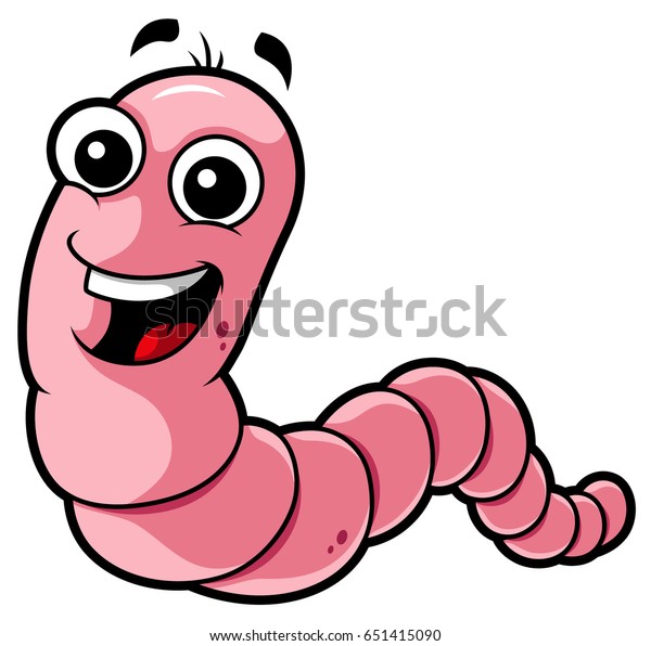 Cartoon Pink Worm 스톡 벡터(로열티 프리) 651415090 | Shutterstock