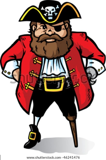 Cartoon Pirate Captain Looking Very Angry: vector de stock (libre de ...