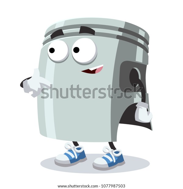 Cartoon Piston Mascot Showing Himself On Stock Vector (Royalty Free ...