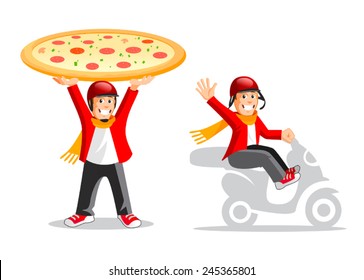 Cartoon Pizza Delivery Guy 库存矢量图（免版税）245365801 | Shutterstock