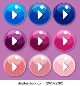 Cartoon Play Buttons Stock Vector (Royalty Free) 299392382 | Shutterstock