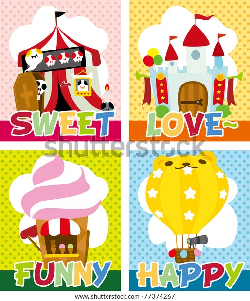 Cartoon Playground Card Stock Vector (Royalty Free) 77374267