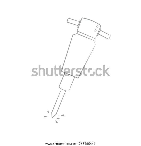 Cartoon Pneumatic Hammer Sketch Style Vector Stock Vector (Royalty Free ...