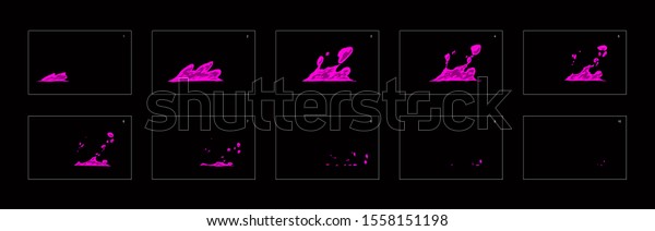 Cartoon Poison Splash Effect Sprite Sheet Stock Vector (Royalty Free ...