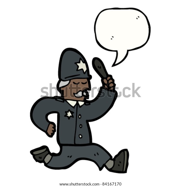 Cartoon Policeman Chasing Stock Vector (Royalty Free) 84167170
