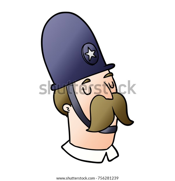 Cartoon Policeman Mustache Stock Vector (Royalty Free) 756281239 ...