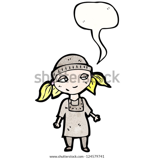 Cartoon Poor Girl Stock Vector (Royalty Free) 124579741