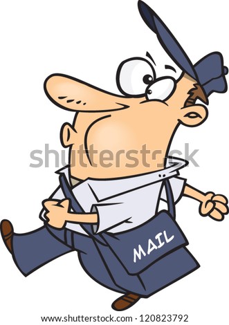 Cartoon Postal Worker Man Whistling While Stock Vector (Royalty Free ...