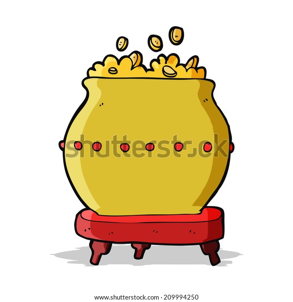 Cartoon Pot Gold Stock Vector (Royalty Free) 209994250