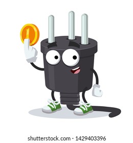 Cartoon Power Plug Type B Mascot Stock Vector (Royalty Free) 1428412724