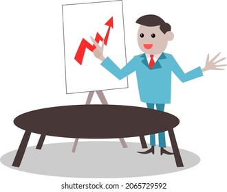 Cartoon Presentation Meeting Prediction Chart Stock Vector (Royalty ...