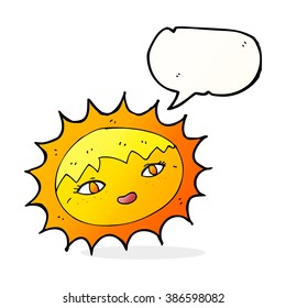 Cartoon Pretty Sun Speech Bubble Stock Vector (Royalty Free) 386598082 ...