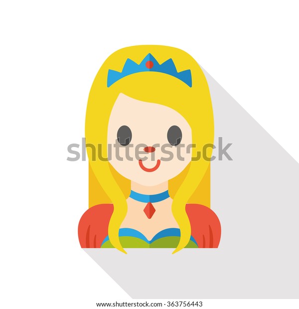 Cartoon Princess Flat Icon Stock Vector (Royalty Free) 363756443