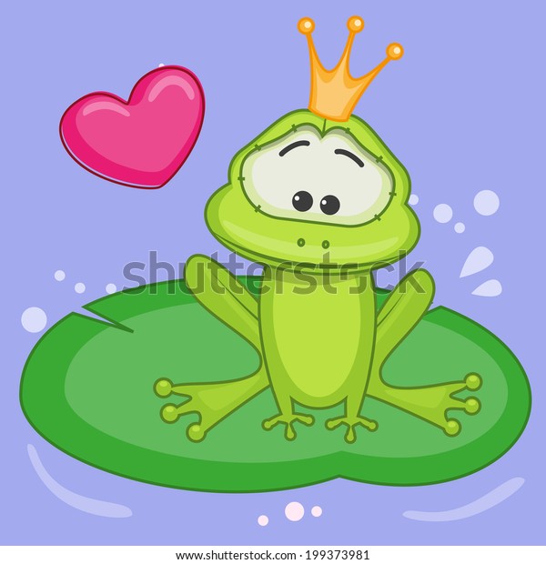 Cartoon Princess Frog Heart Stock Vector (Royalty Free) 199373981