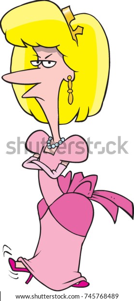 Cartoon Princess Tapping Her Foot Looking Stock Vector (Royalty Free ...