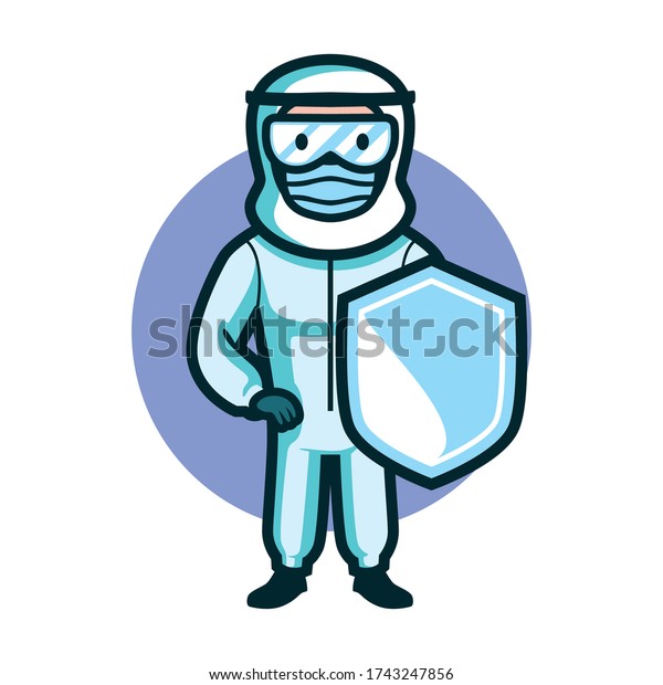 Cartoon Protective Guy Mascot Logo Stock Vector (Royalty Free ...