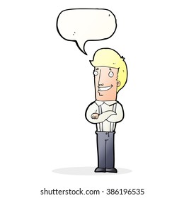 Cartoon Proud Man Speech Bubble Stock Vector (Royalty Free) 386196535 ...