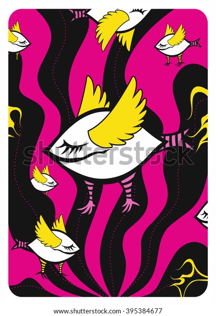 Cartoon Psychedelic Vector Illustration Funny Creature Stock Vector ...