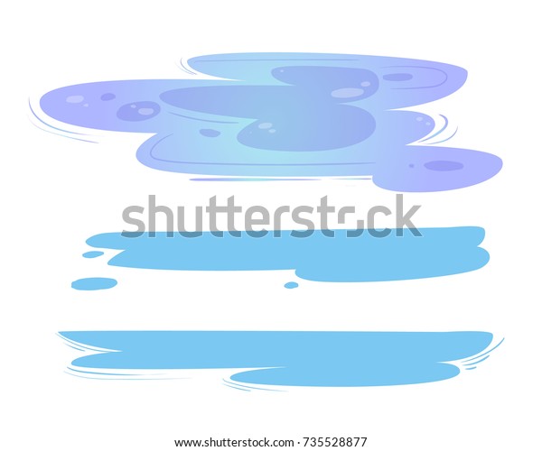 Cartoon Puddles Set Vector Illustration Isolated Stock Vector (Royalty ...