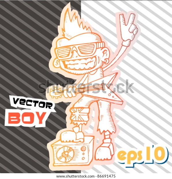 Cartoon Punk Rock Stock Vector (Royalty Free) 86691475 | Shutterstock