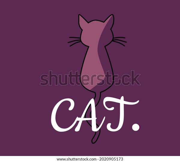 Cartoon Purple Cat Turning Back Stock Vector (Royalty Free) 2020905173 ...