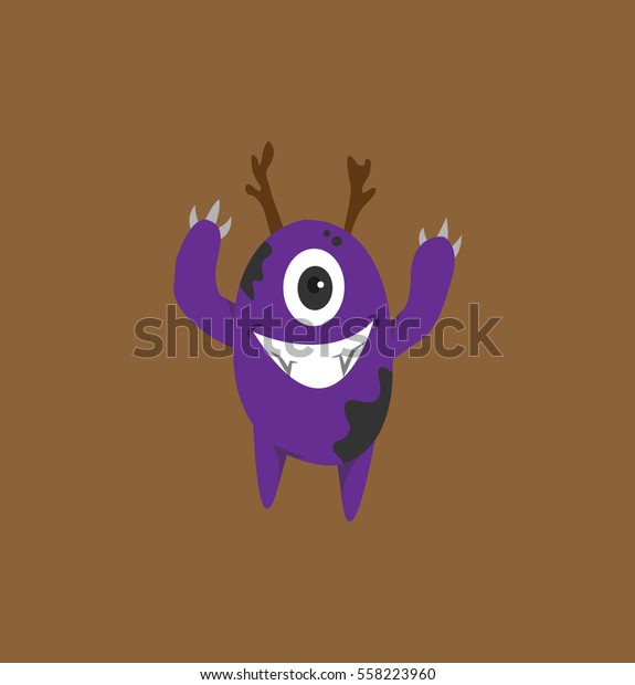 Cartoon Purple Monster Character Stock Vector (Royalty Free) 558223960 ...