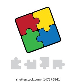 Cartoon Puzzle Illustration Stock Vector (Royalty Free) 147376841 ...