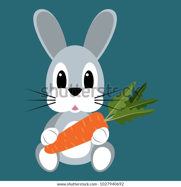 Cartoon Rabbit Carrot Stock Vector (Royalty Free) 1027940692 | Shutterstock