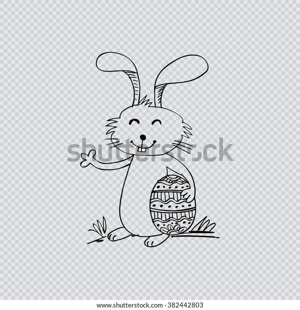 Cartoon Rabbit Egg Hand Drawing Illustration: vetor stock (livre de ...
