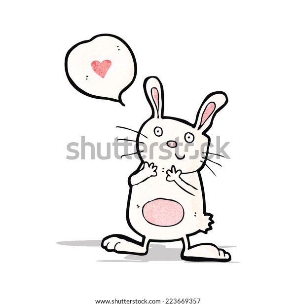 Cartoon Rabbit Love Heart Stock Vector Royalty Free 223669357