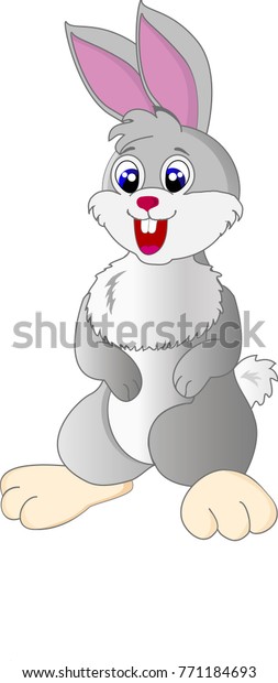 Cartoon Rabbit On White Background Stock Vector (Royalty Free ...