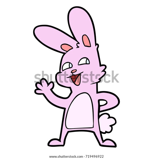 Cartoon Rabbit Waving Stock Vector (Royalty Free) 719496922 | Shutterstock