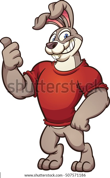 Cartoon Rabbit Wearing Red Tshirt Vector Stock Vector (Royalty Free ...