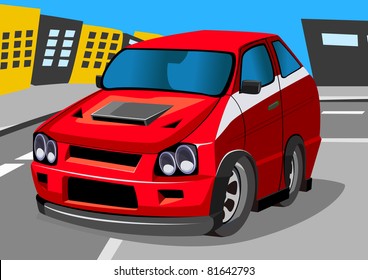 Cartoon Racing Car Five Stock Vector (Royalty Free) 81642793