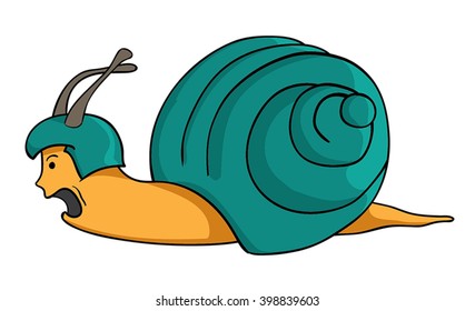 Cartoon Racing Snail Stock Vector (Royalty Free) 398839603 | Shutterstock