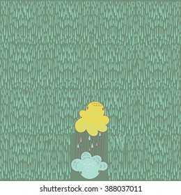 Cartoon Rain Background Stock Vector (Royalty Free) 388037011 ...