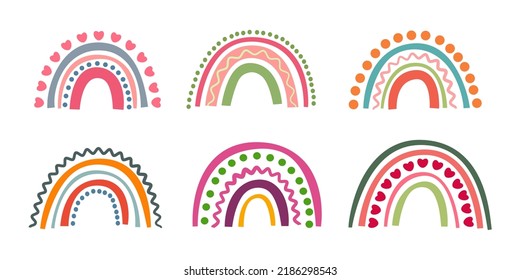 Cartoon Rainbow Colourful Rainbows Vector Illustration Stock Vector ...