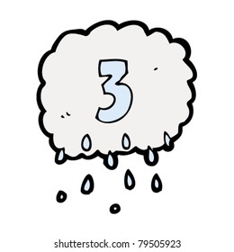 Cartoon Rain Cloud Symbol Number Three: เวกเตอร์สต็อก (ปลอดค่าลิขสิทธิ์ ...