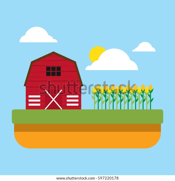 Cartoon Ranch Illustration Stock Vector (Royalty Free) 597220178 ...