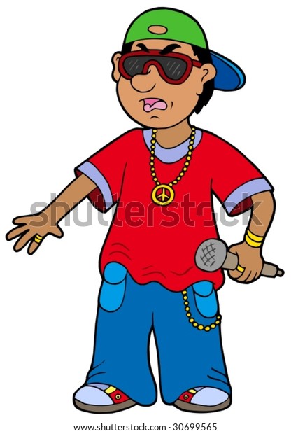 Cartoon Rapper On White Background Vector Stock Vector (Royalty Free ...