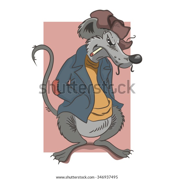Vector de stock (libre de regalías) sobre Rata de caricatura vestida ...