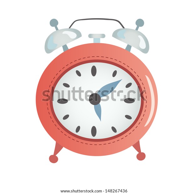 Cartoon Red Alarm Clock Stock Vector (Royalty Free) 148267436