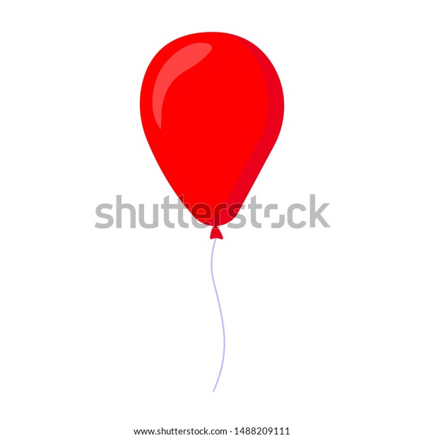 Cartoon Red Baloon Decorative Party Element Stock Vector (Royalty Free ...